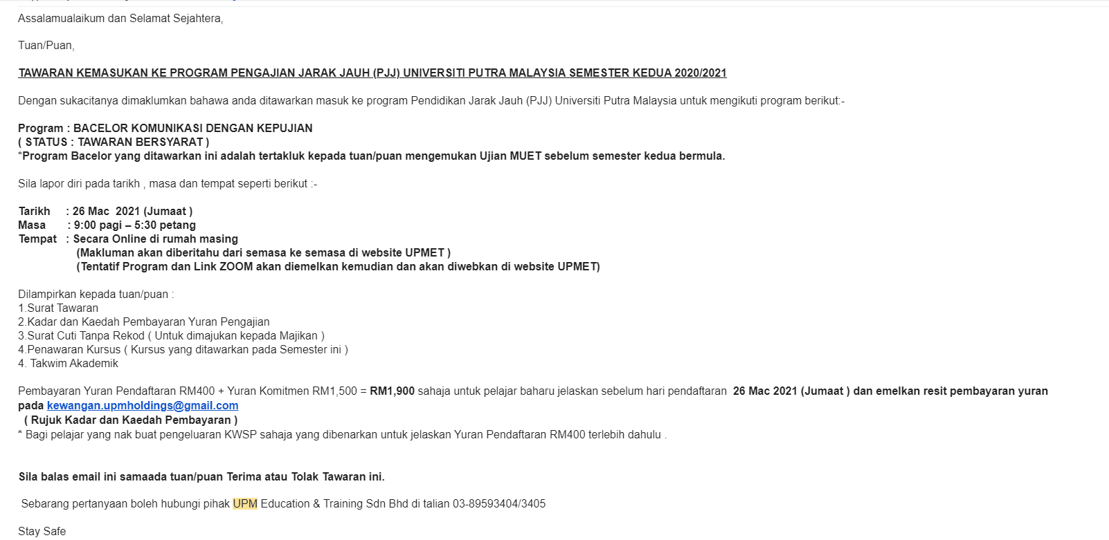 PJJ UPM 2021, bagaimana nak memohon? – Umminani